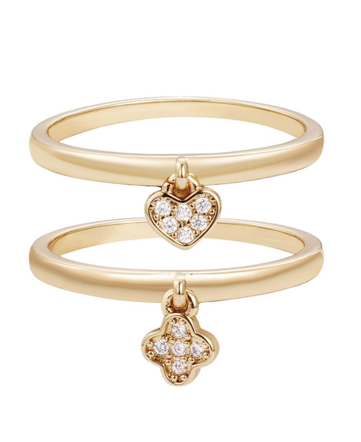 Click here for Adornia Gold Cubic Zirconia Dangling Heart and Clo... prices