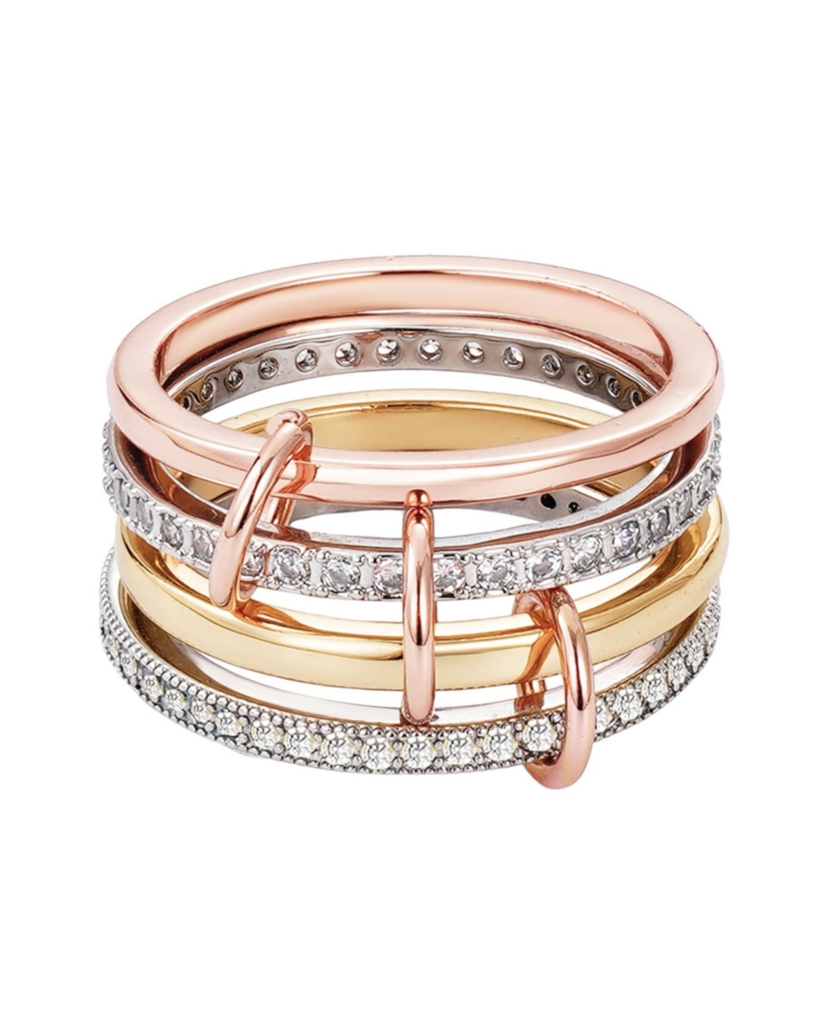 Click here for Adornia Mixed Metal Cubic Zirconia Connected 4-Pie... prices