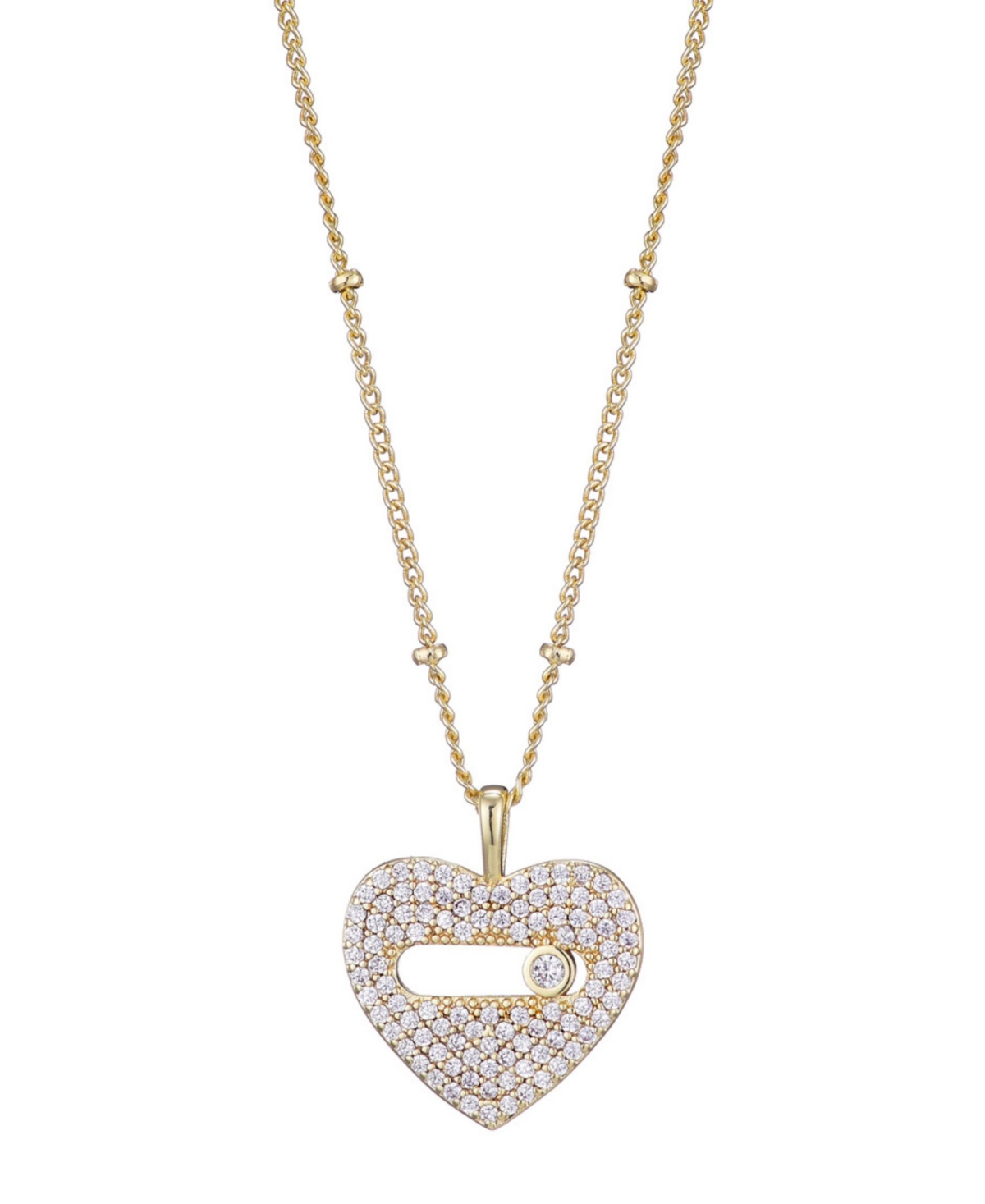 Click here for Adornia Gold Cubic Zirconia Heart Necklace - Gold prices