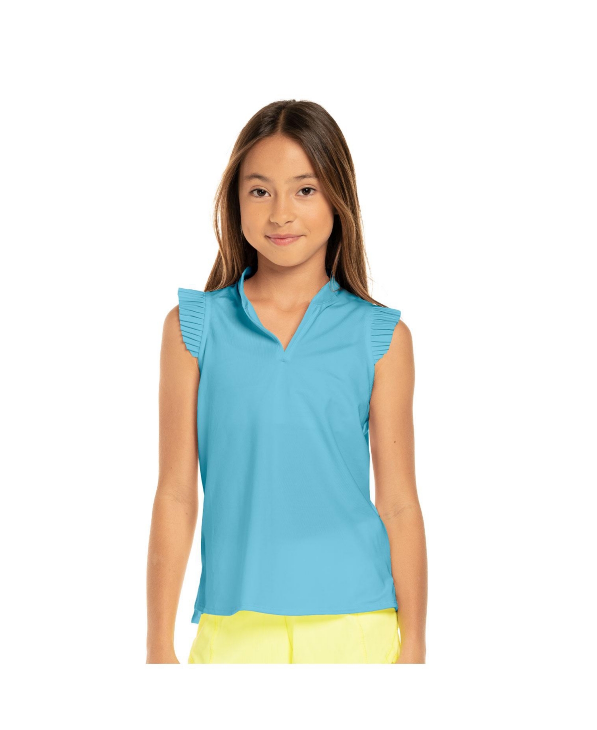 Click here for Lucky In Love Girls Pleat Me Up Sleeveless Golf Po... prices