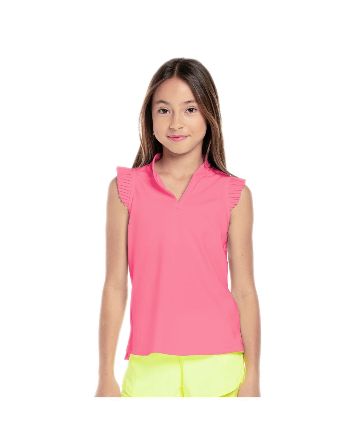 Click here for Lucky In Love Girls Pleat Me Up Sleeveless Golf Po... prices