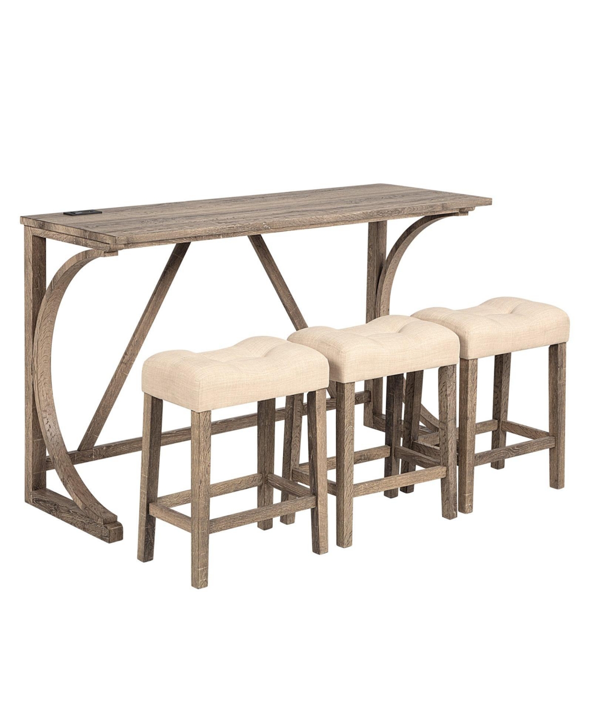 Click here for Casainc 4 Piece Bar Table Set with Power Outlet an... prices