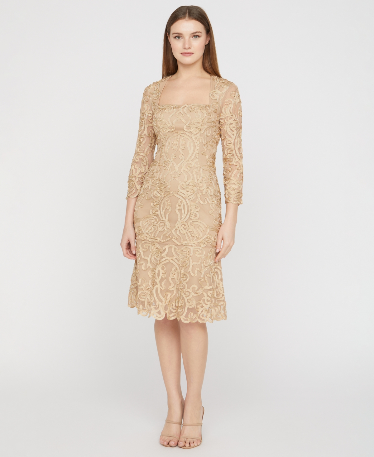 Click here for Js Collections Womens Square Neck Soutache Dress -... prices