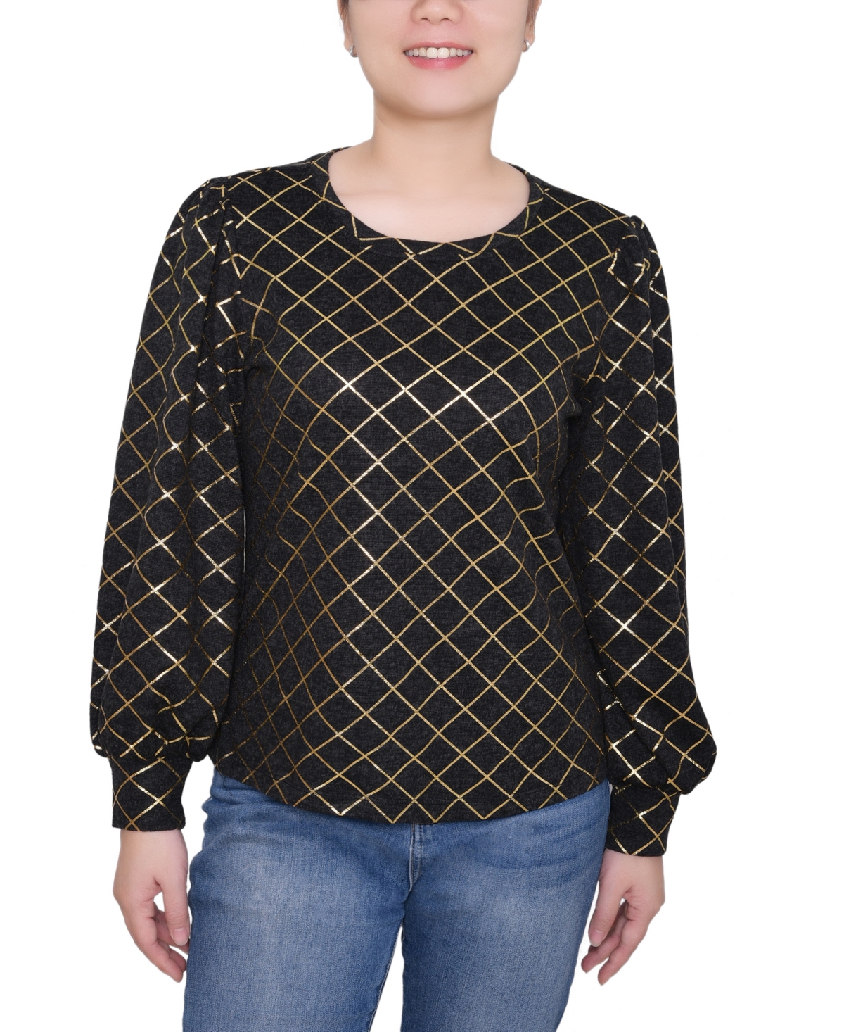 Click here for Ny Collection Petite Bishop Sleeve Pullover Top -... prices