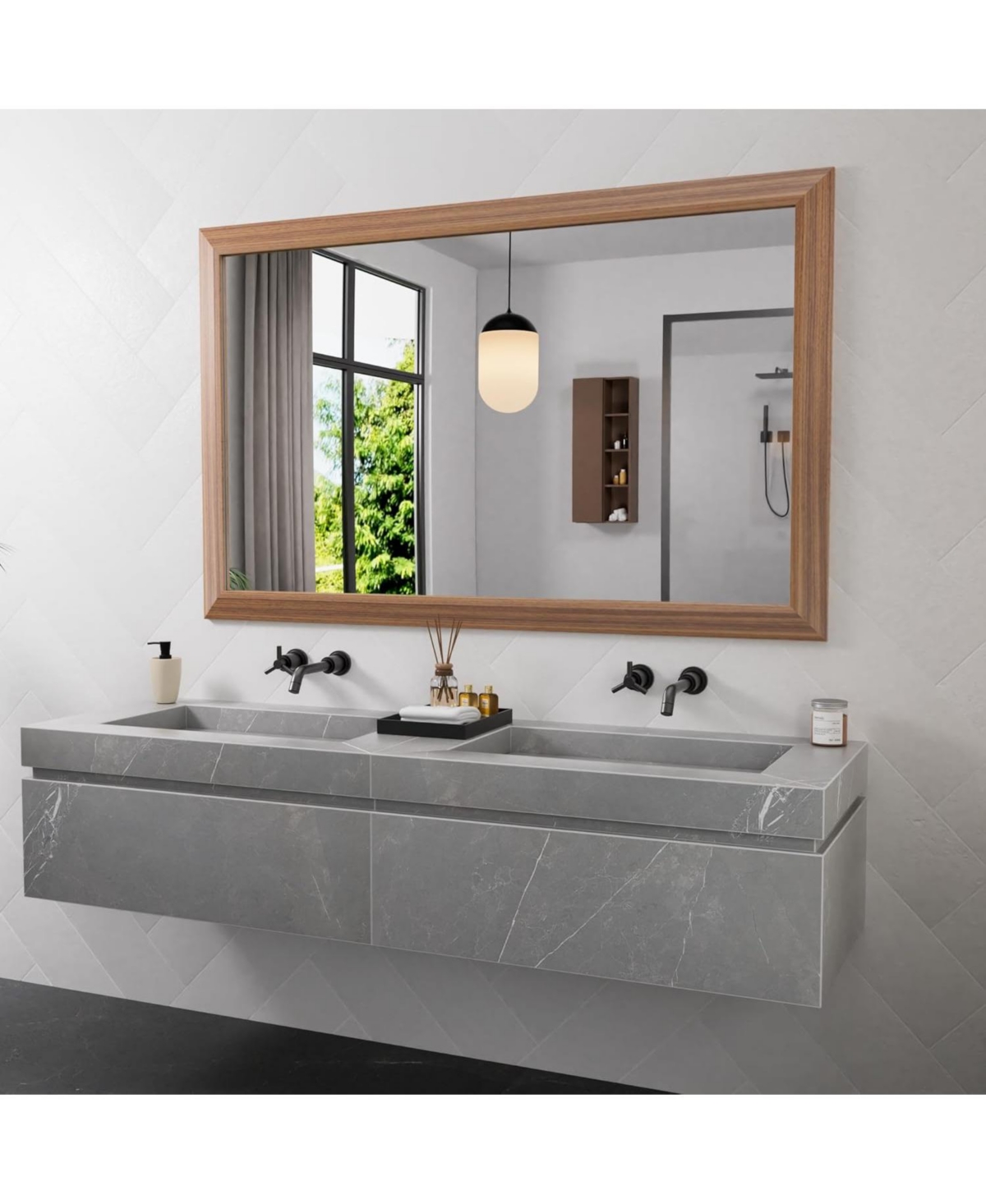 Click here for Amorho Bathroom Mirror  48 x 30 Inch Thick Metal F... prices
