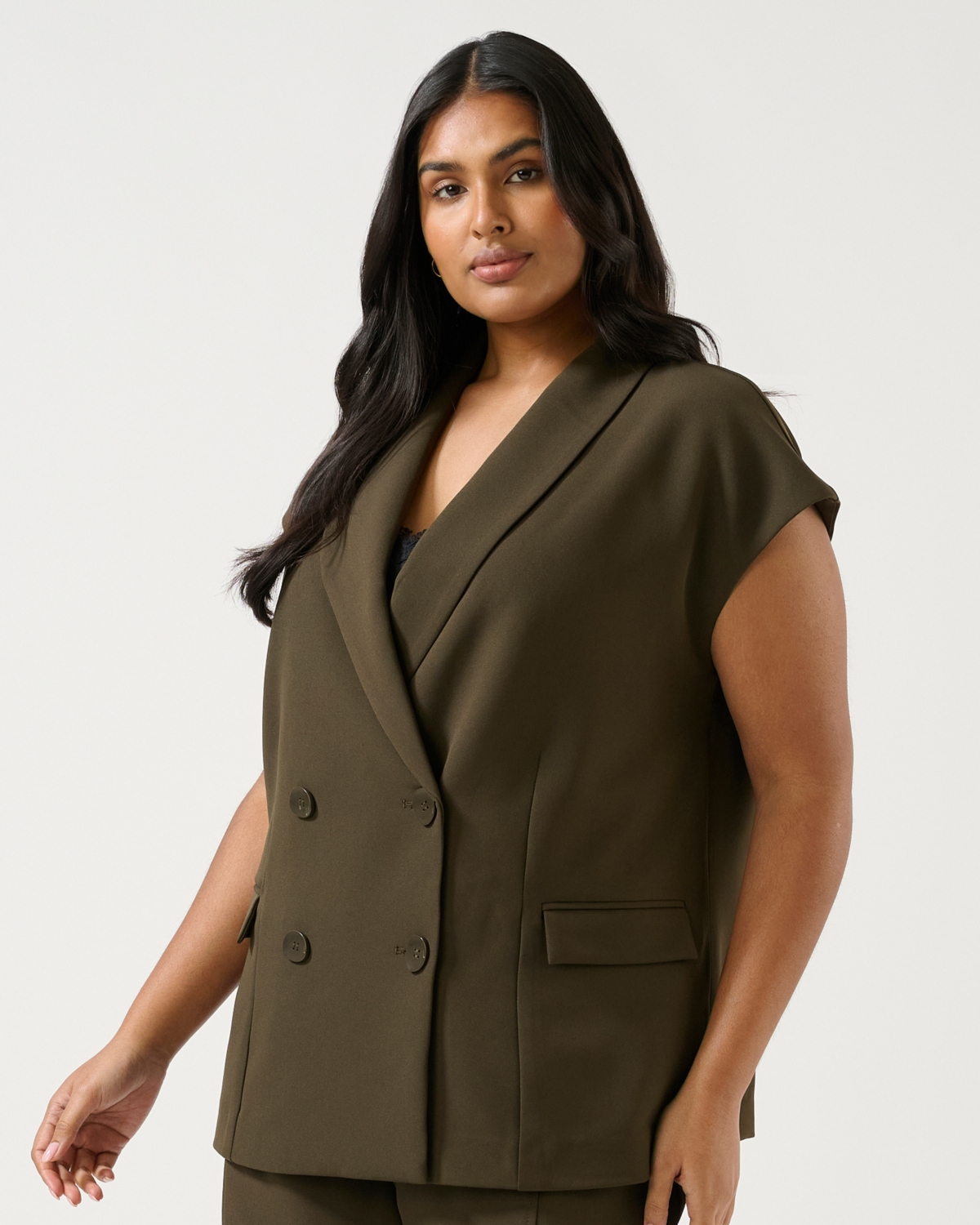 Click here for Estelle Womens Namib Sleeveless Blazer Jacket - Gr... prices