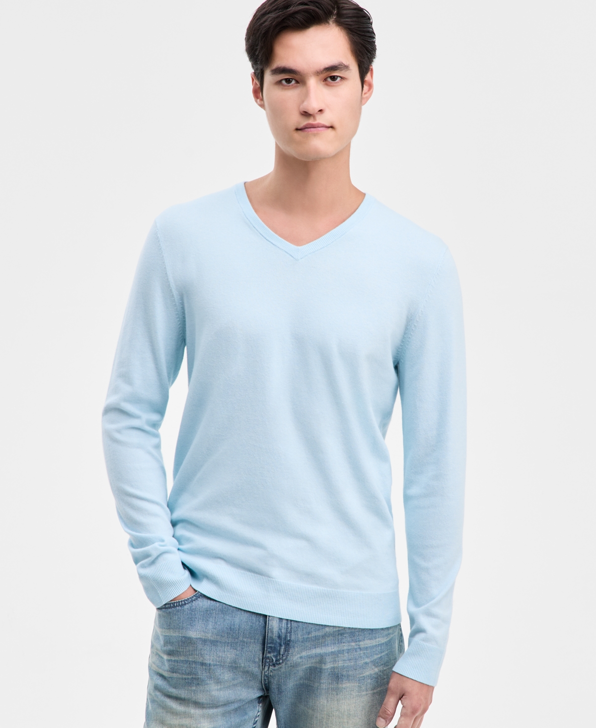 Click here for Alfani Mens Solid V-Neck Cotton Sweater  Created f... prices