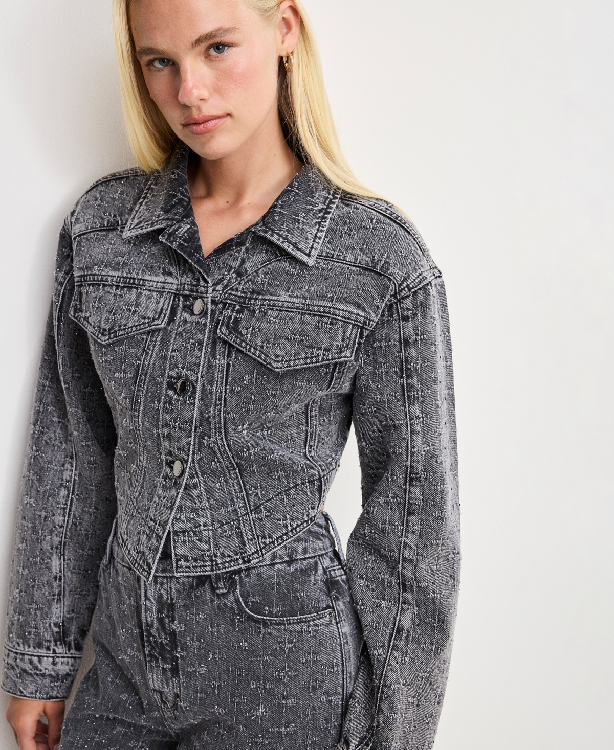 Click here for Good American Womens Dolly Joleans Crystal Denim J... prices