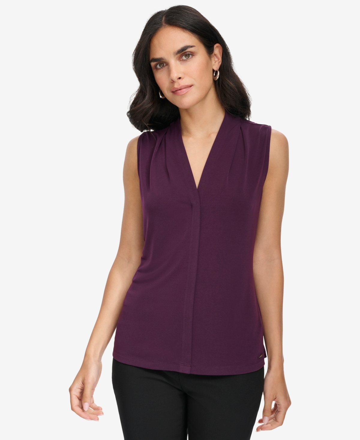 Click here for Calvin Klein Womens V-Neck Cami Sleeveless Top - A... prices