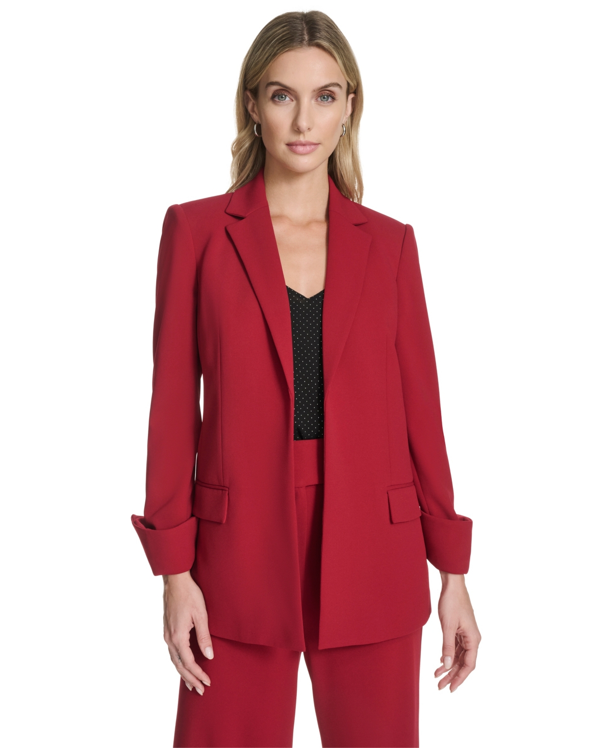 Click here for Calvin Klein Womens Notch Lapel Open-Front Jacket... prices