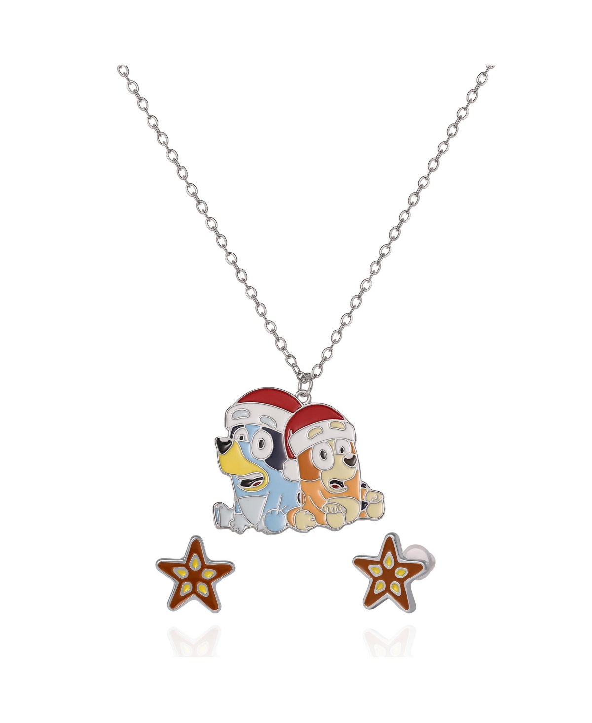 Click here for Bluey & Bingo Holiday Necklace & Star Stud Earring... prices