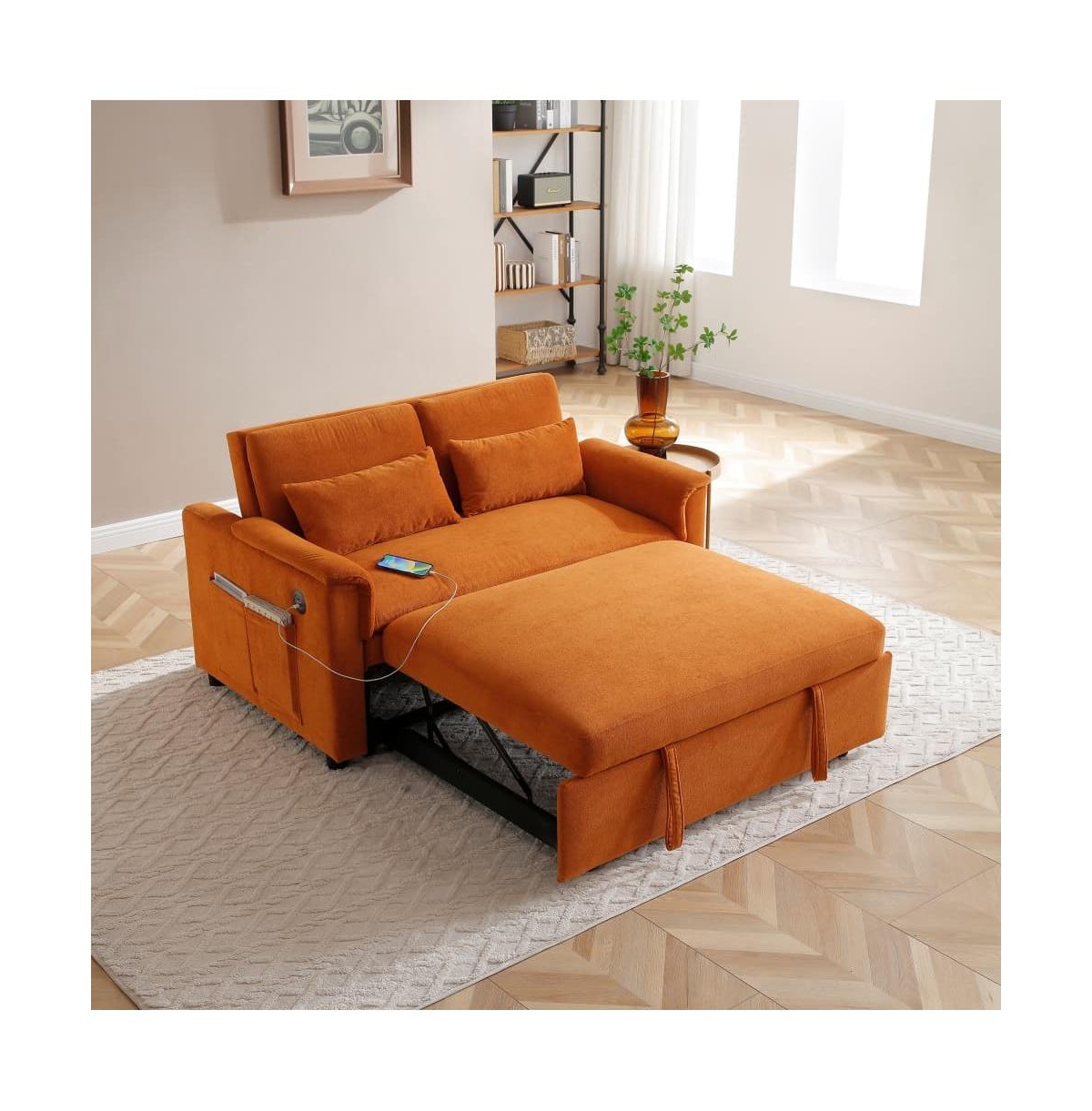 Click here for Maison Boucle 55 Velvet Loveseat Sofa Bed with Usb... prices