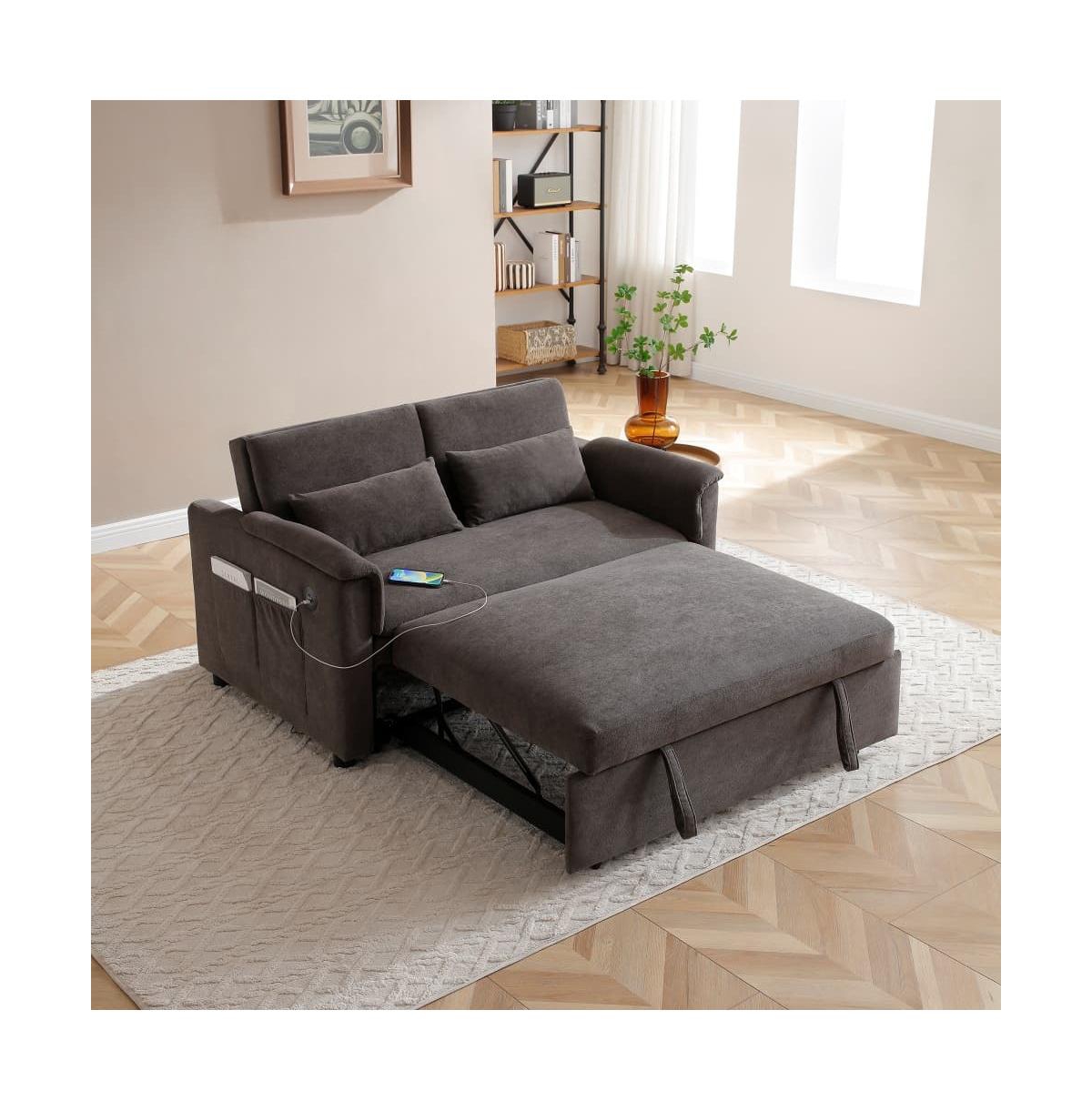 Click here for Maison Boucle 55 Velvet Loveseat Sofa Bed with Usb... prices
