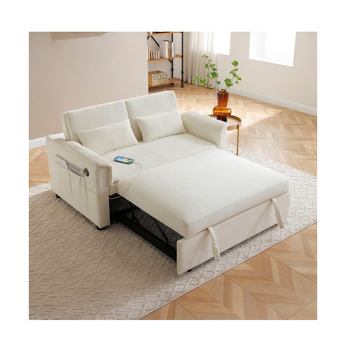Click here for Maison Boucle 55 Velvet Loveseat Sofa Bed with Usb... prices