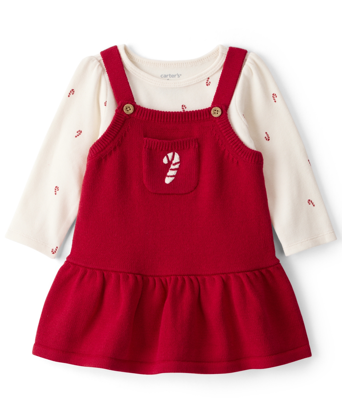 Click here for Carters Baby Girls 2-Piece Candy Cane Print Long-S... prices