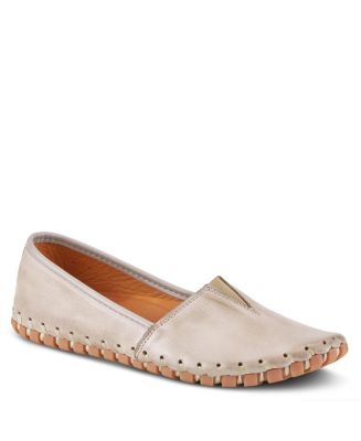 Spring Step Kathaleta Leather Slip-On Comfort Flats with V-Elastic ...
