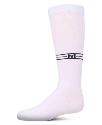 MeMoi Little Girls Stretch Cotton Multi Stripe "M Graphic" Knee Sock ...