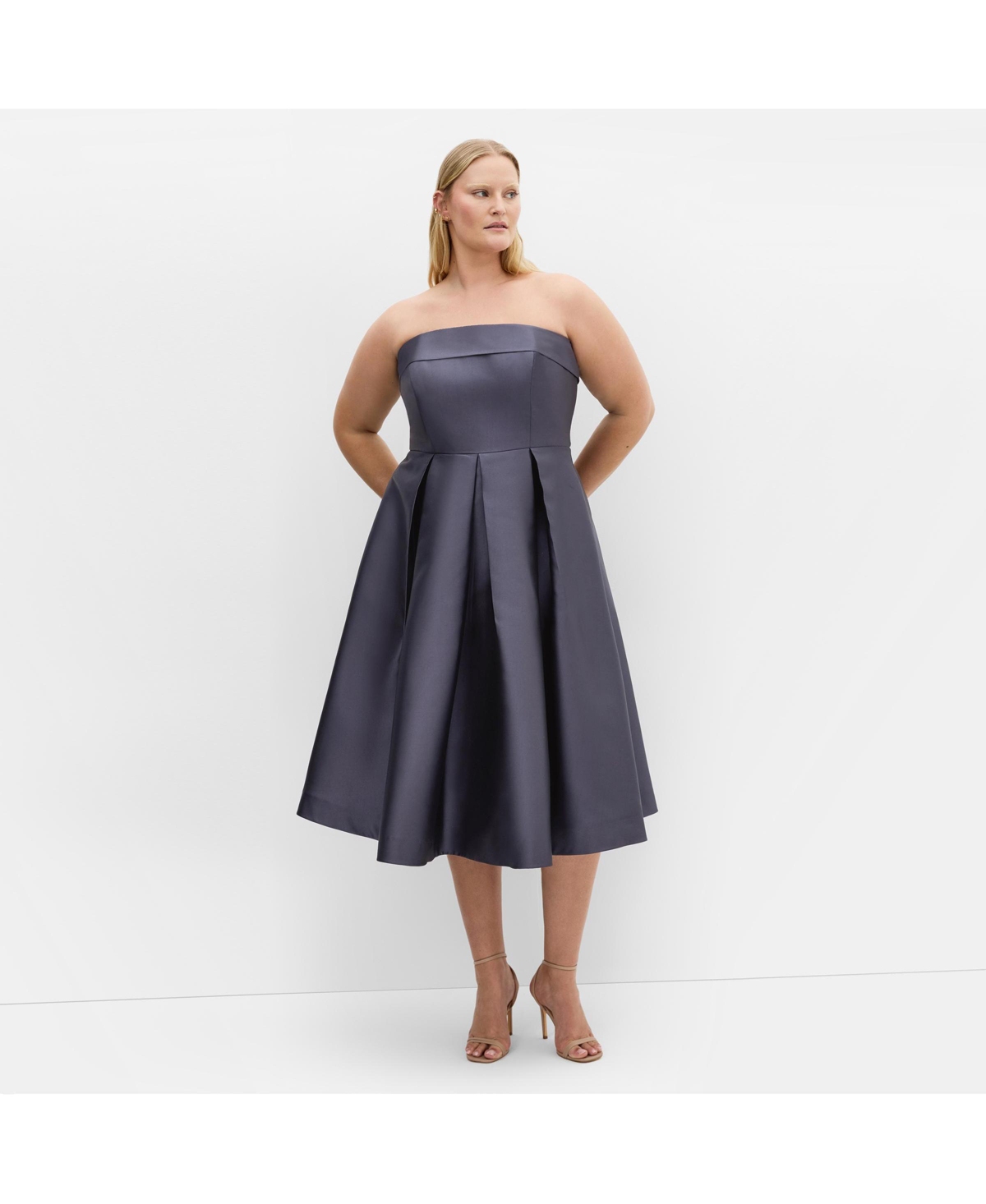 Click here for City Chic Womens Tiffany Strapless Midi Dress - Pl... prices