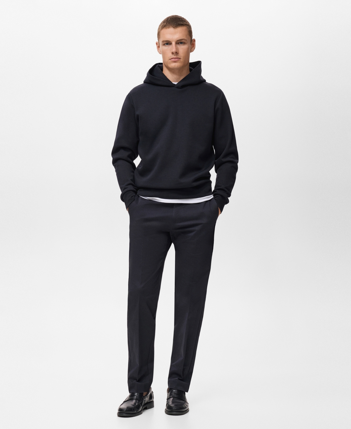 Click here for Mango Mens Regular-Fit Hoodie - Navy prices