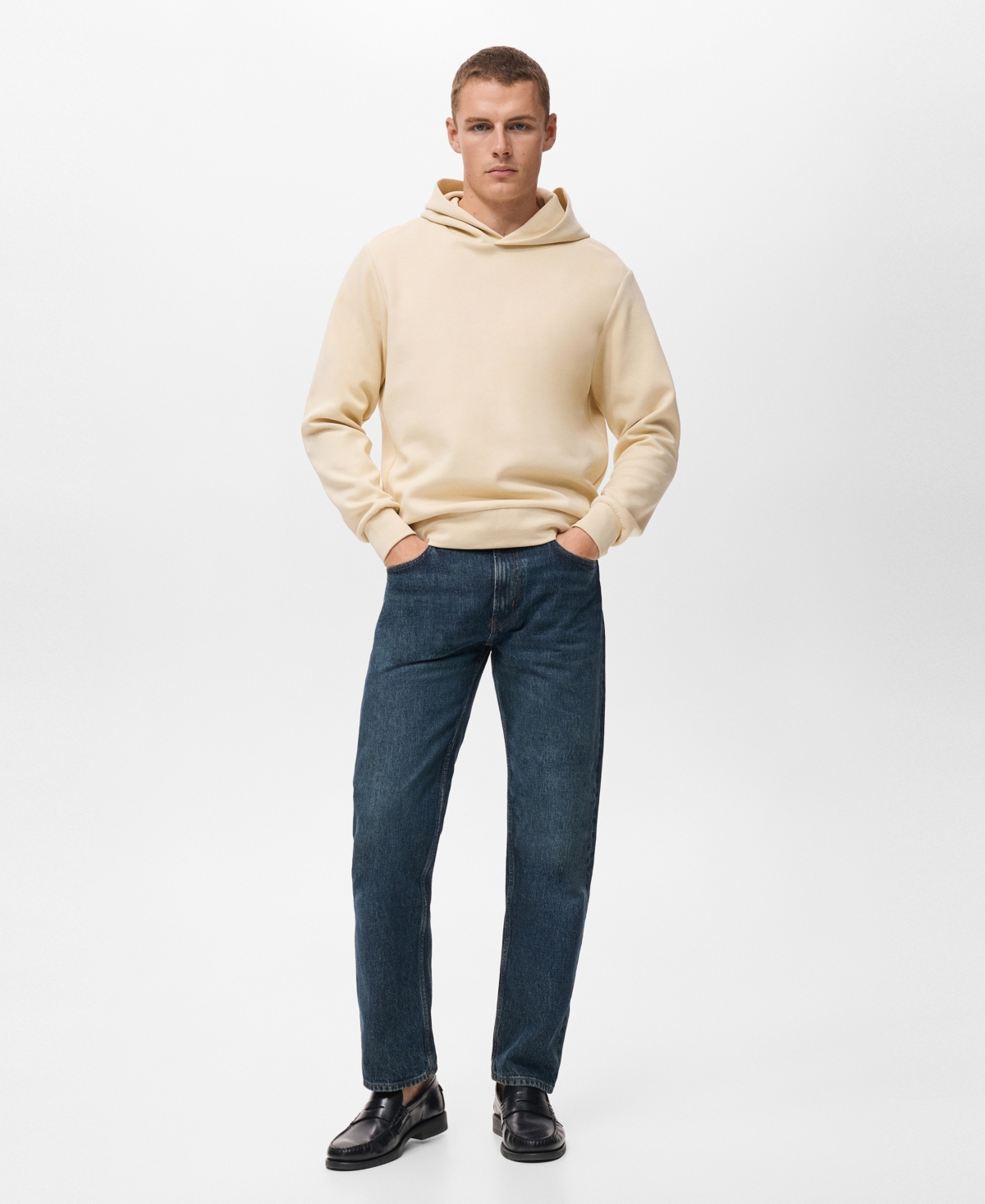 Click here for Mango Mens Regular-Fit Hoodie - Ecru prices