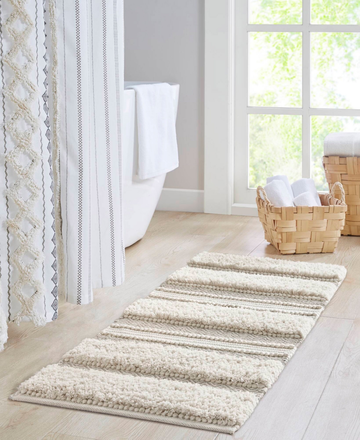 Click here for Ink+Ivy Asher Woven Texture Stripe Bath Rug  22 x... prices