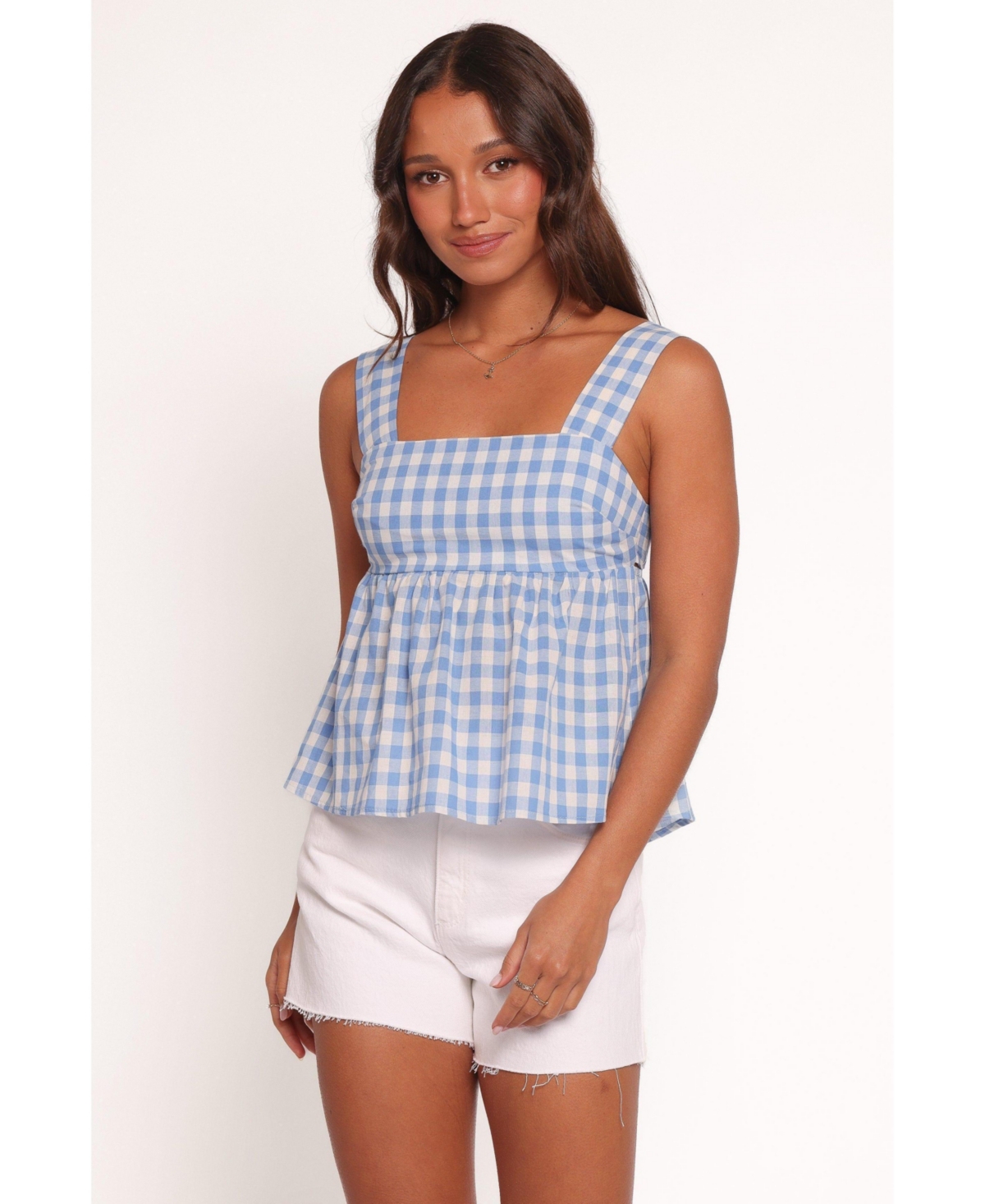 Click here for Petal and Pup Chatham Top - Blue gingham prices