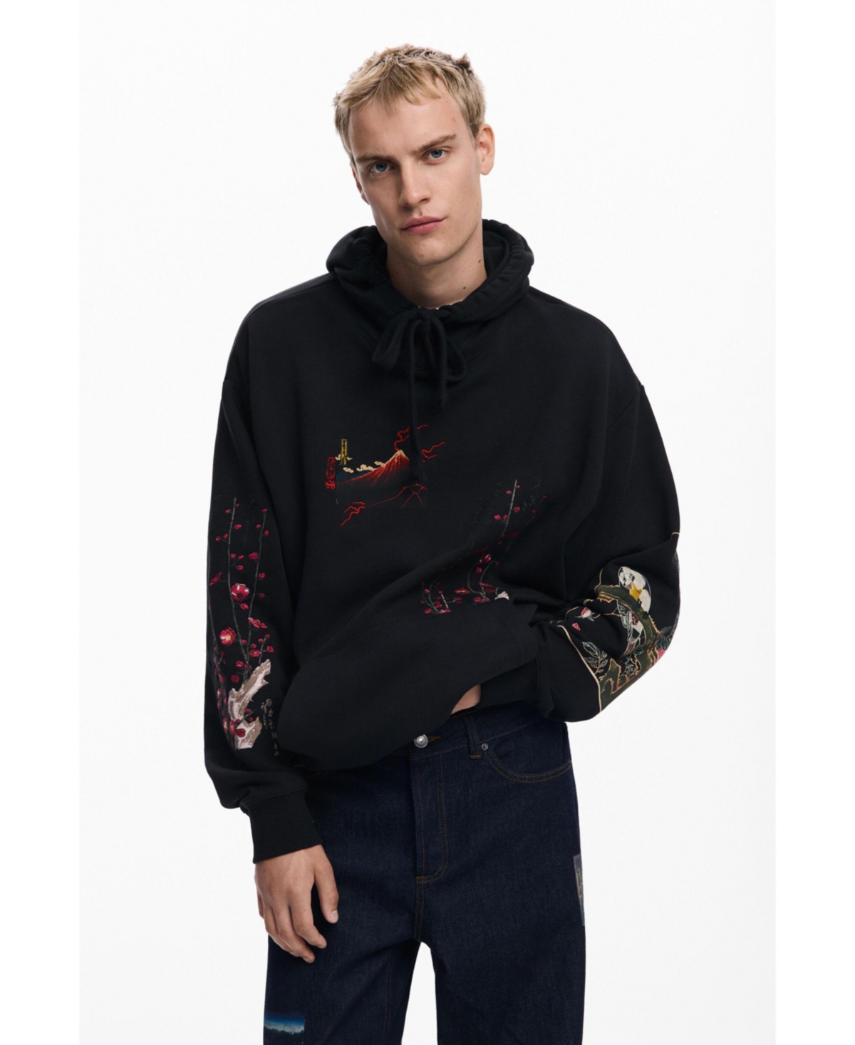 Click here for Desigual Mens Landscape hoodie - Black prices
