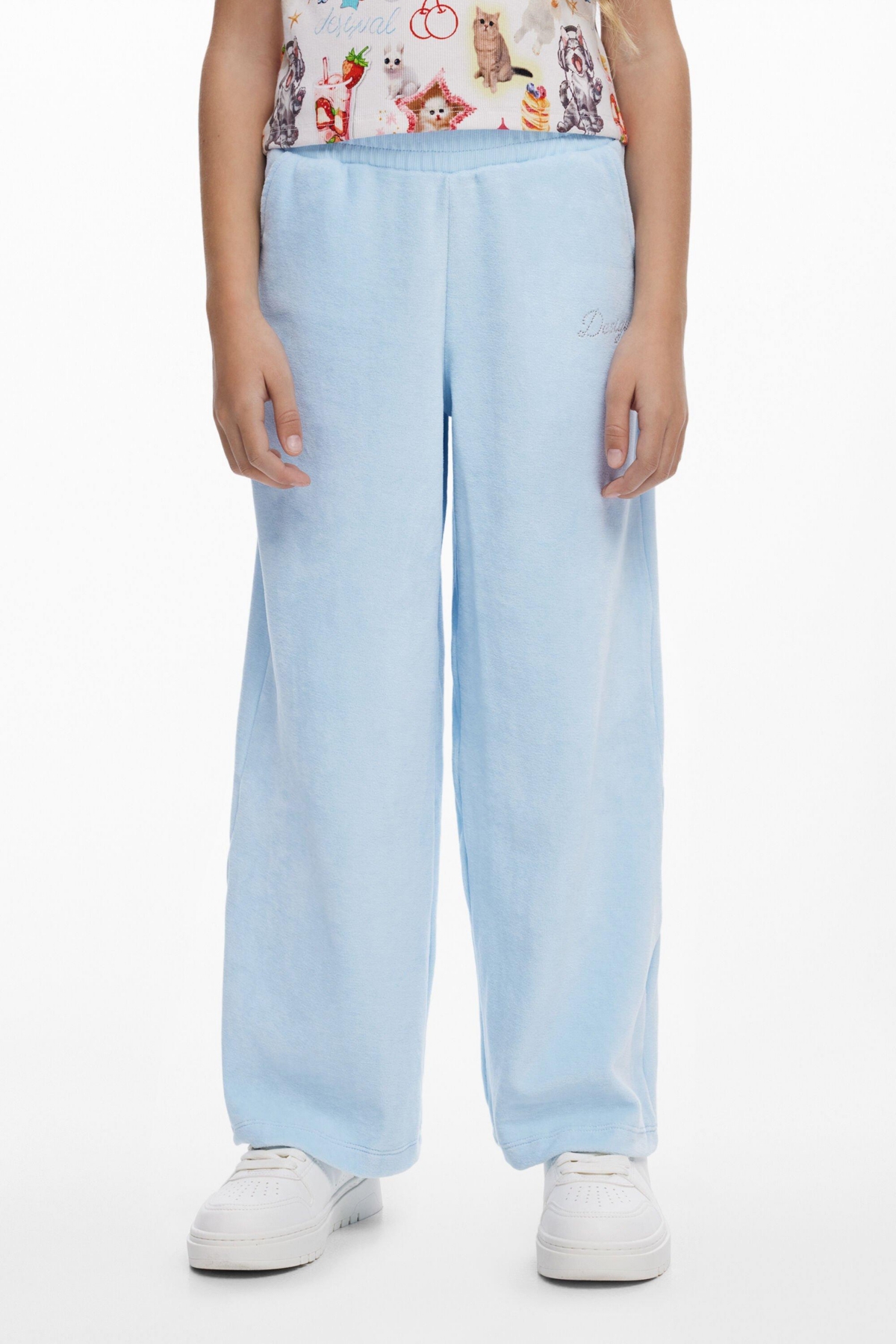 Click here for Desigual Girlss Fleece pants with rhinestones - Bl... prices