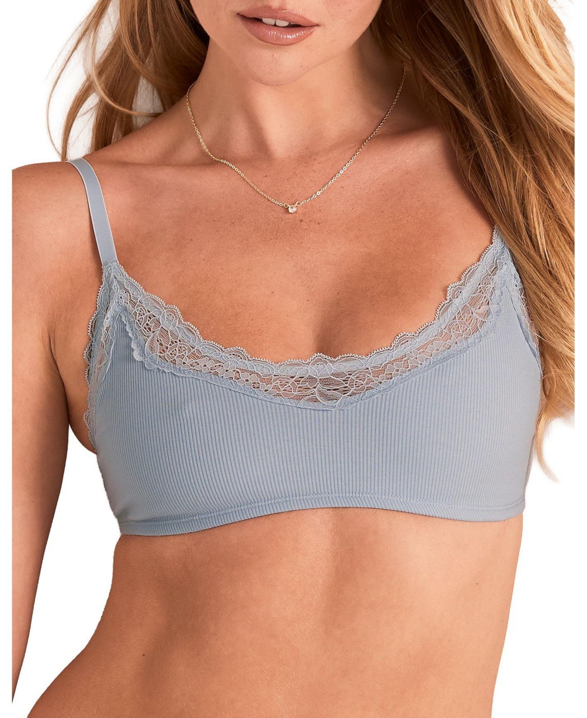 Click here for Adore Me Womens Rib Unlined Bralette Bra - Light b... prices