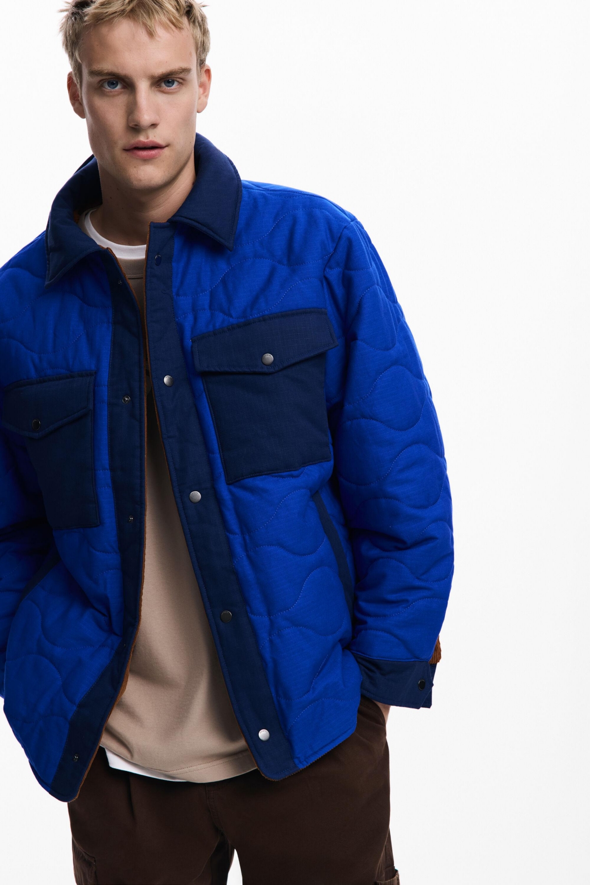 Click here for Desigual Mens Reversible padded jacket - Klein blu... prices