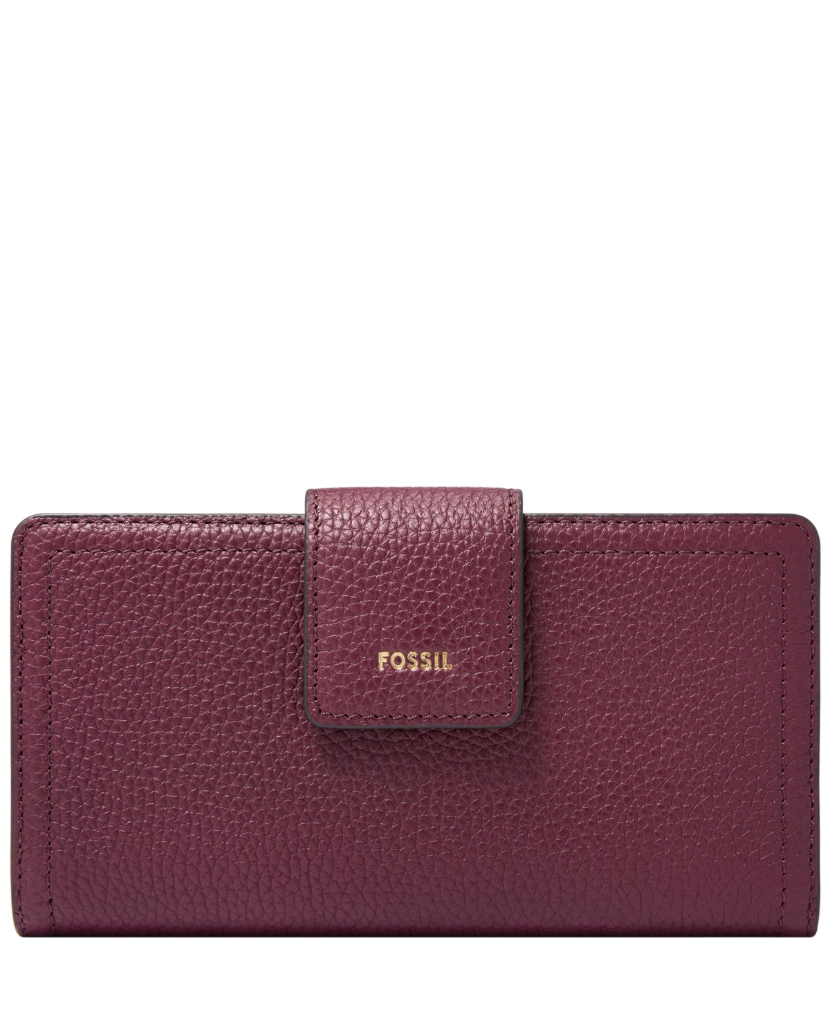 Click here for Fossil Logan Leather Rfid Tab Clutch Wallet - Red prices