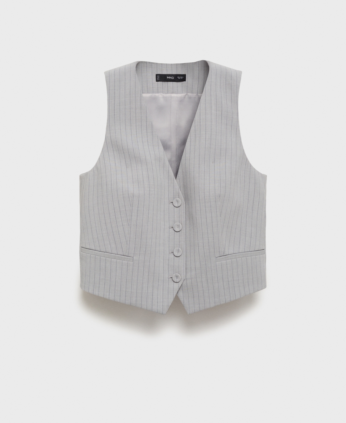 Click here for Mango Womens Pinstriped Suit Vest - Gray prices