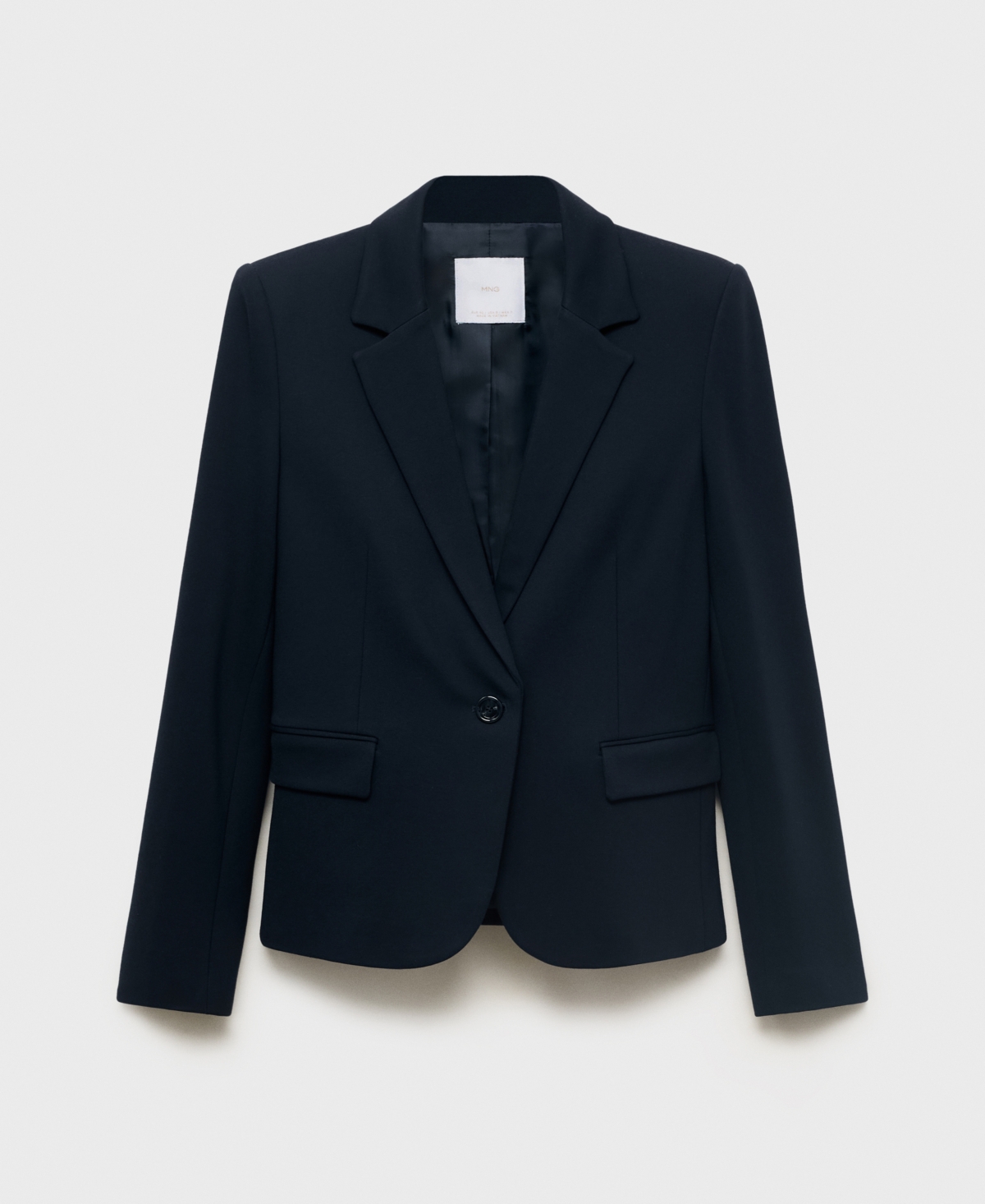 Click here for Mango Womens Fitted Suit Jacket - Dark Navy prices