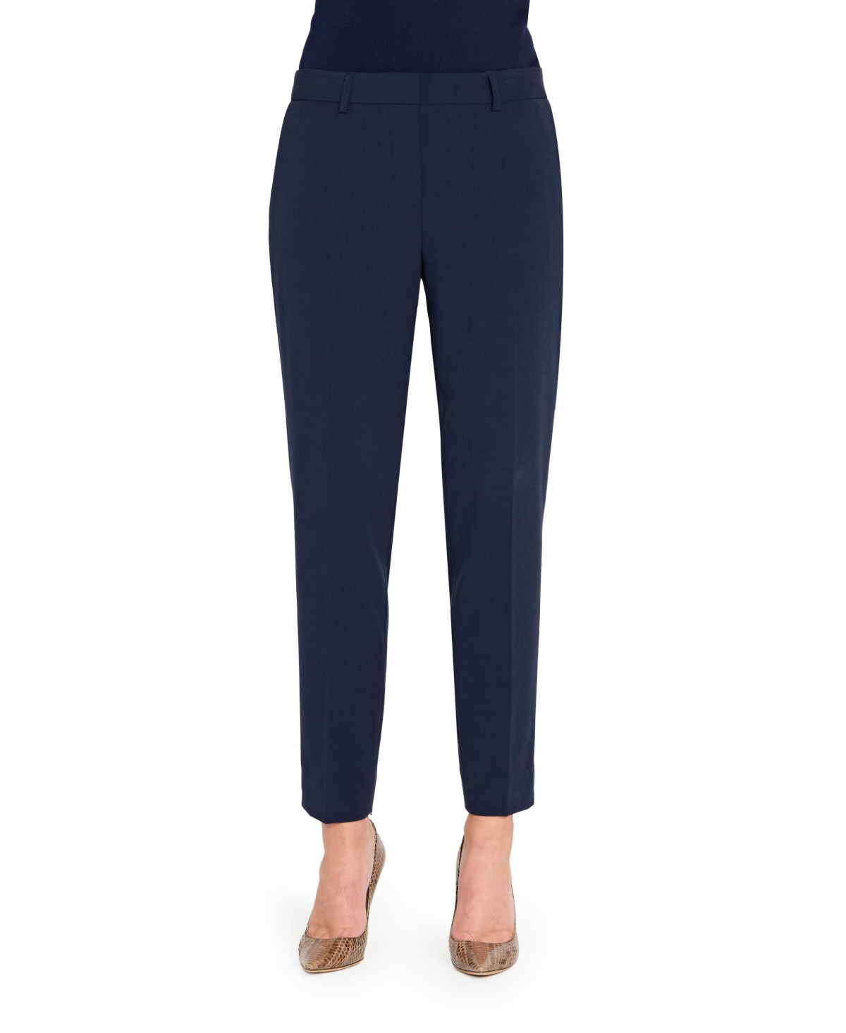 Click here for Tahari Asl Petite Classic Mid Rise Pants - New Nav... prices
