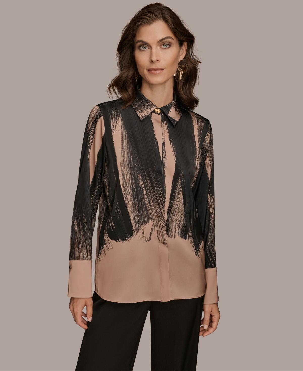 Click here for Donna Karan New York Womens Long Sleeve Button Dow... prices