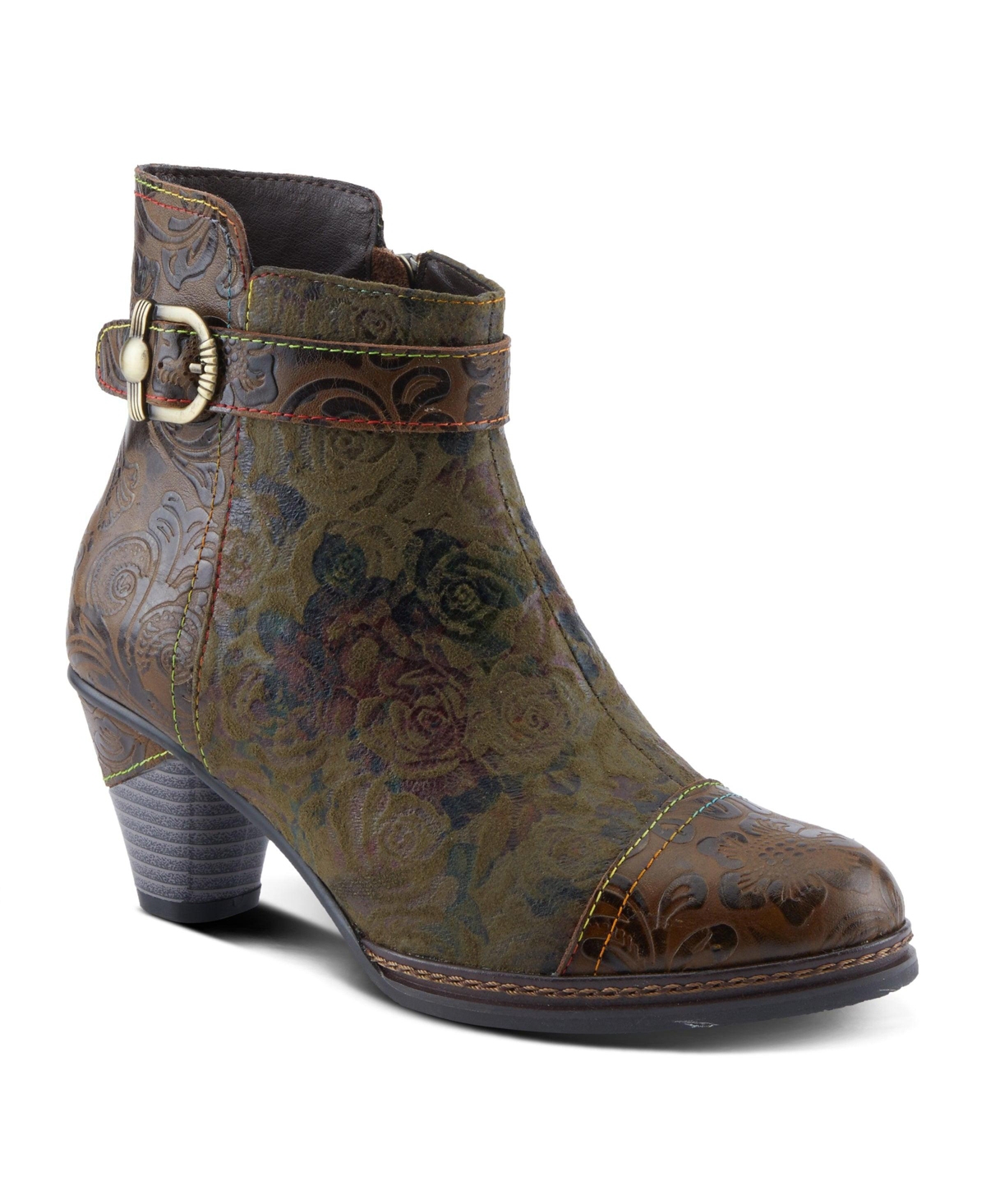 Click here for LArtiste Womens Antilles Floral Embossed Suede Boo... prices