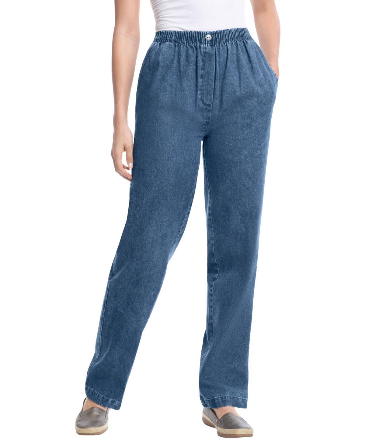 Click here for Woman Within Womens Within 7-Day Straight-Leg Deni... prices