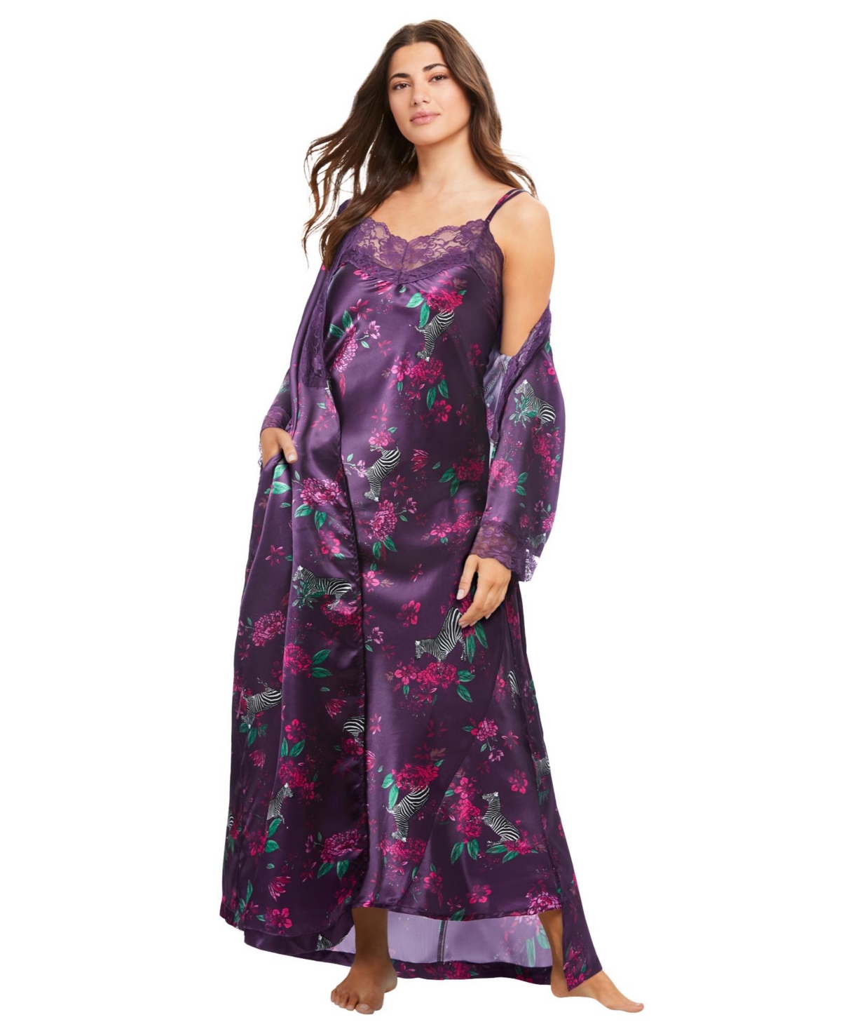 Click here for Amoureuse Womens The Luxe Satin Long Peignoir Set... prices