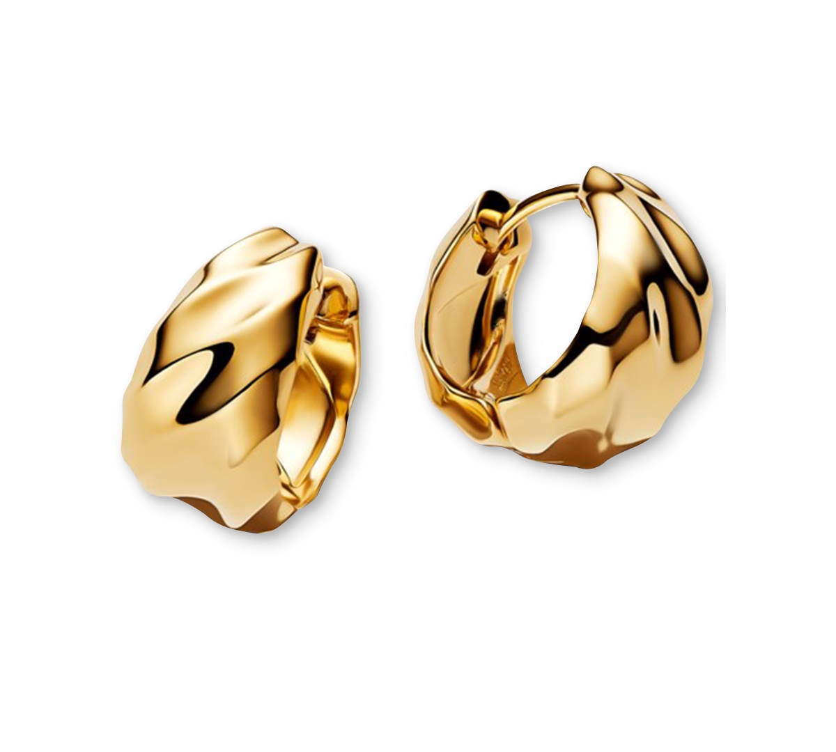 Click here for Pandora Rippled Hoop Earrings - Gold prices