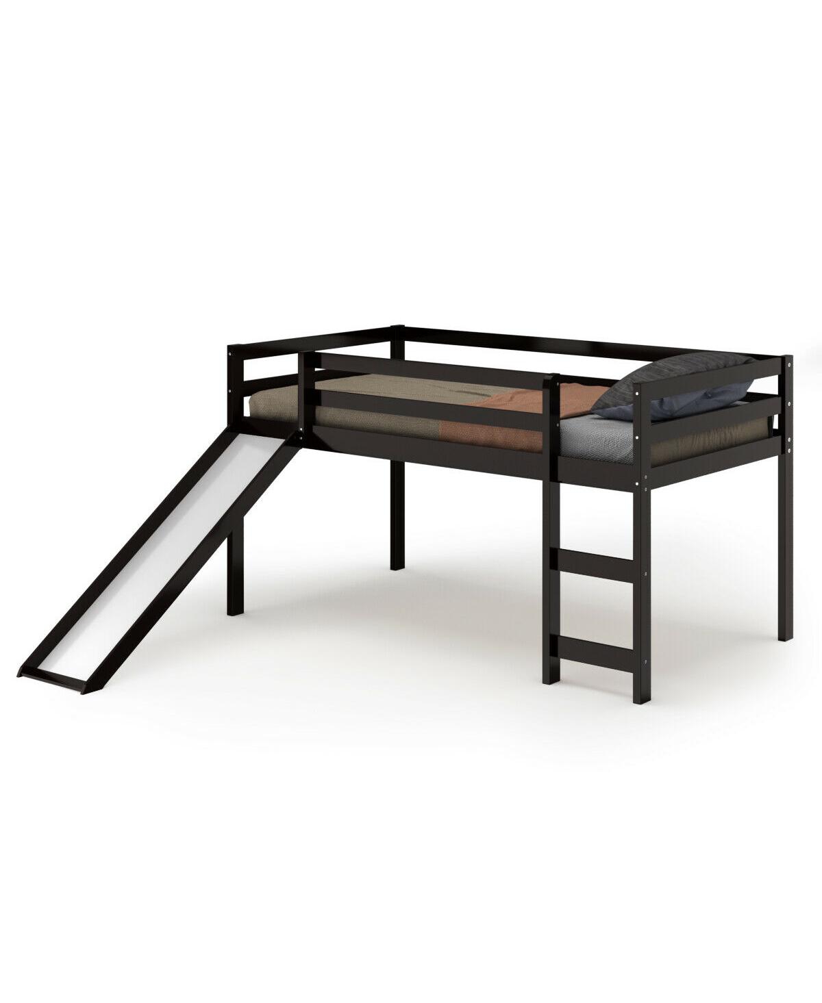 Click here for Gymax Twin Size Loft Bed with Slide Wood Low Sturd... prices
