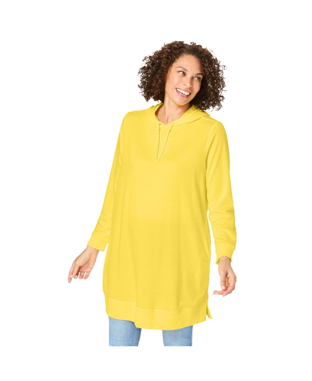 Click here for Woman Within Womens Plus Size Longer-Length Hoodie... prices