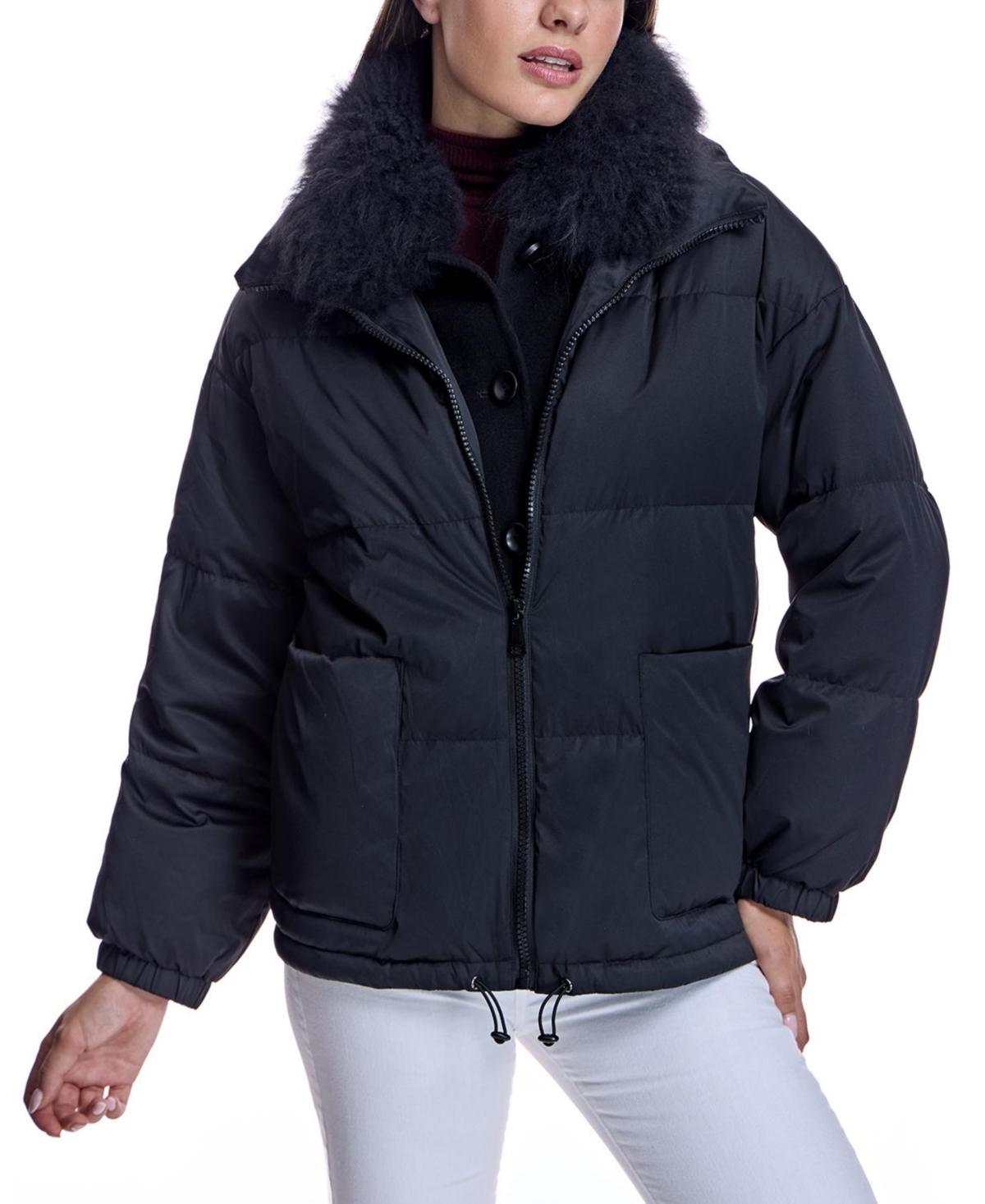 Click here for Julia & Stella by Maximilian Womens Fur-Trimmed Pu... prices