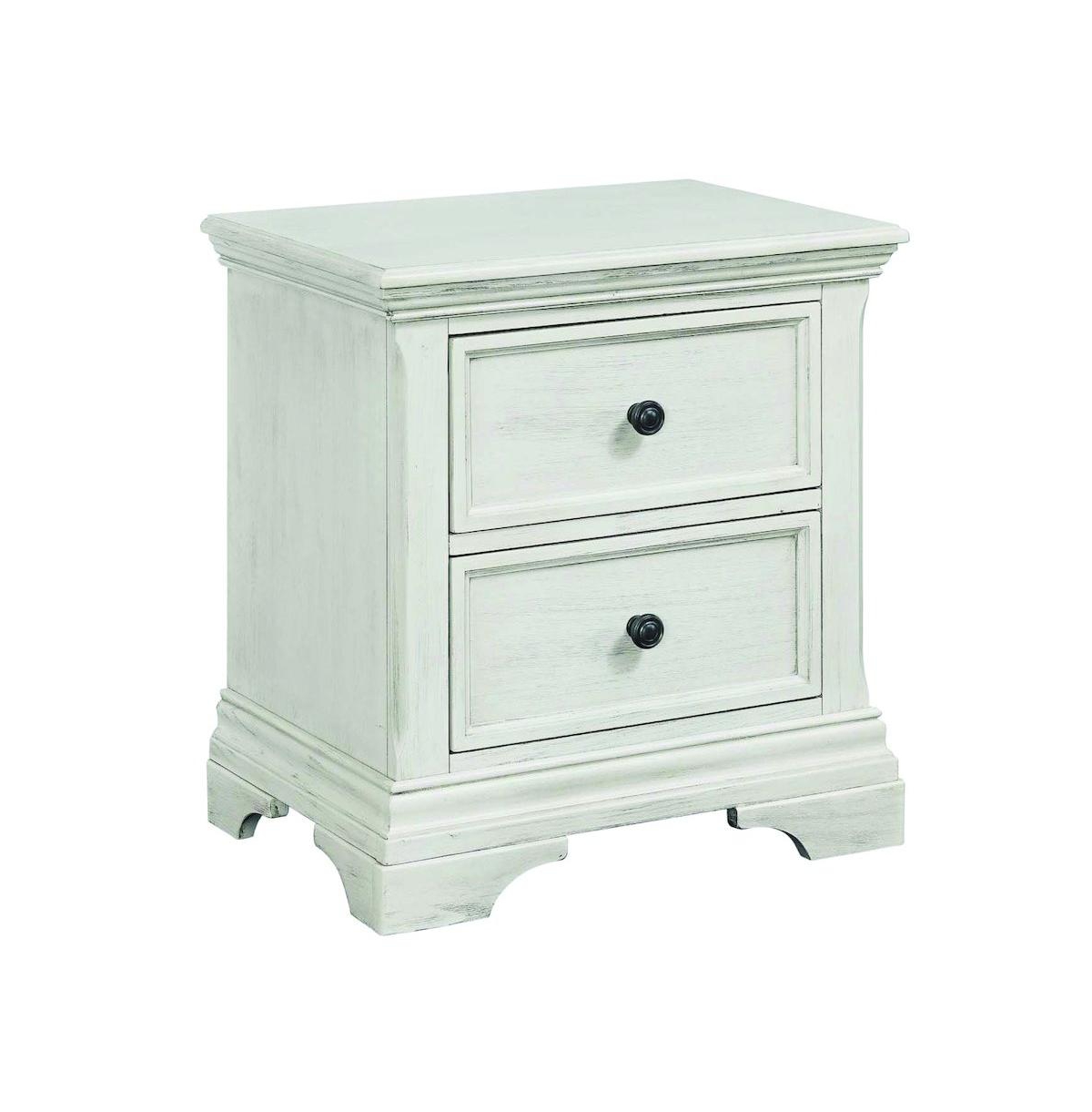 Westwood Design Olivia 2-Drawer Traditional Wood Nightstand in Brushed White