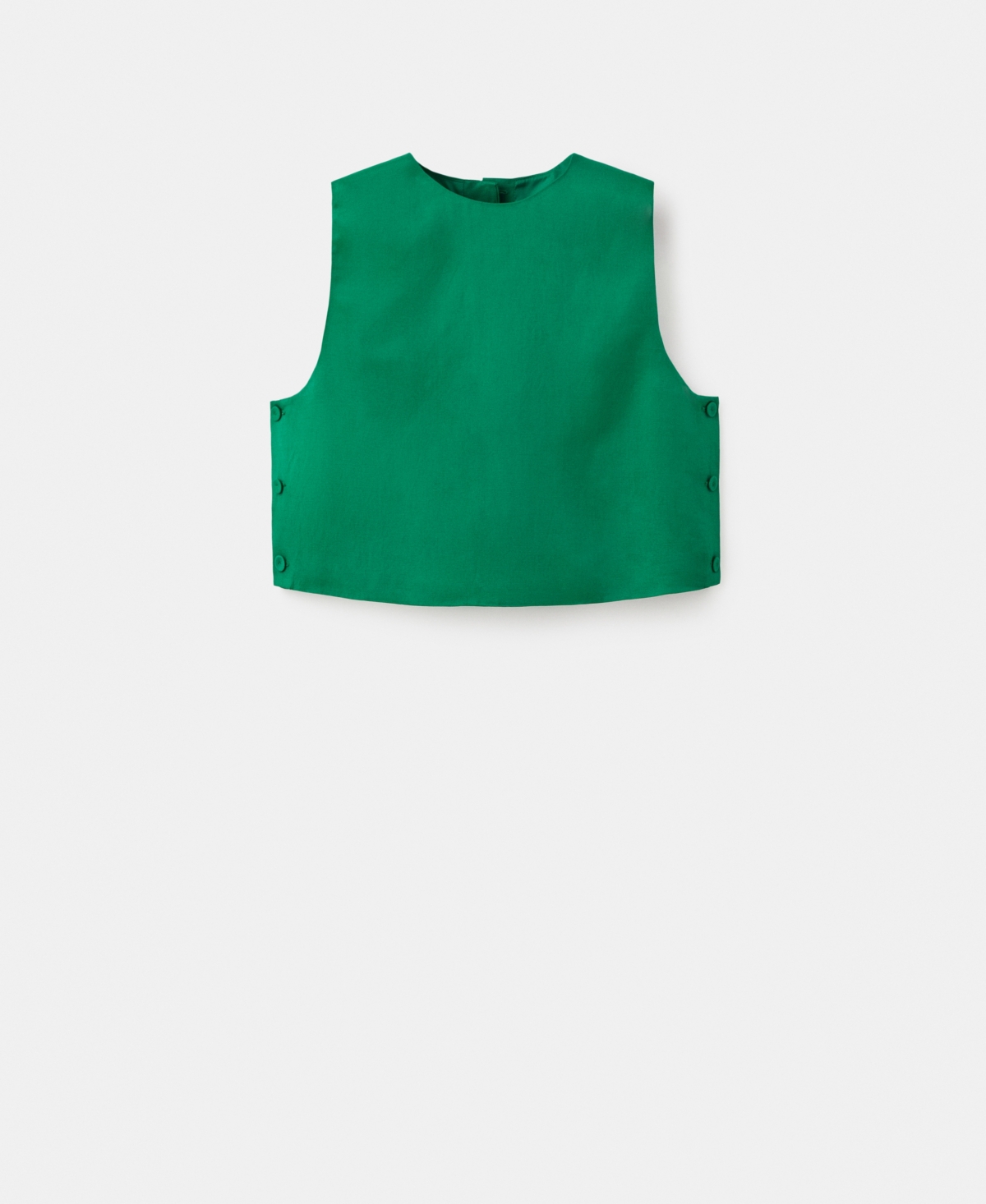 Click here for Mango Womens Buttoned Linen Blend Top - Green prices