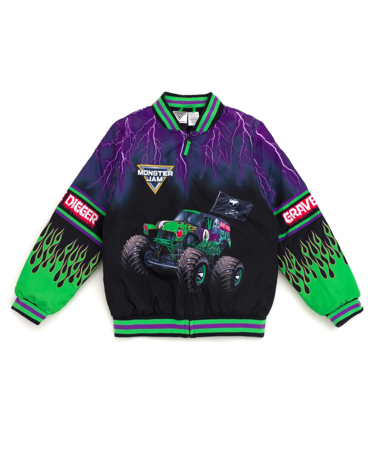 Click here for Monster Jam Little Boys Zip Up Varsity Bomber Jack... prices