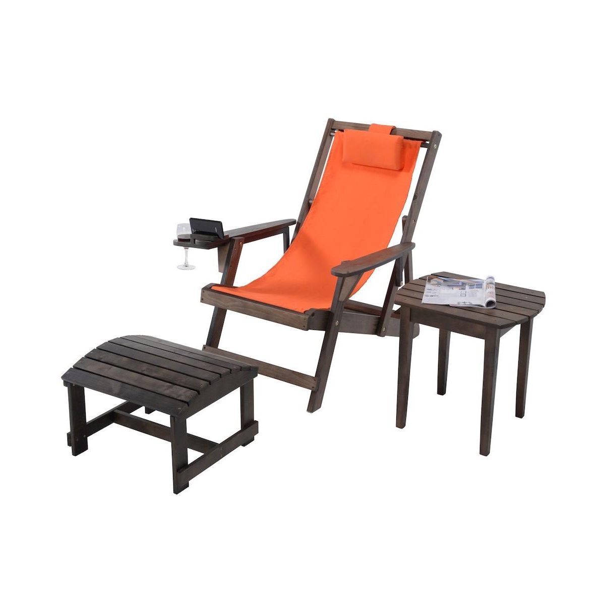 Click here for Jiallo Canvas Sling Chair With Cup And Wine Holder... prices