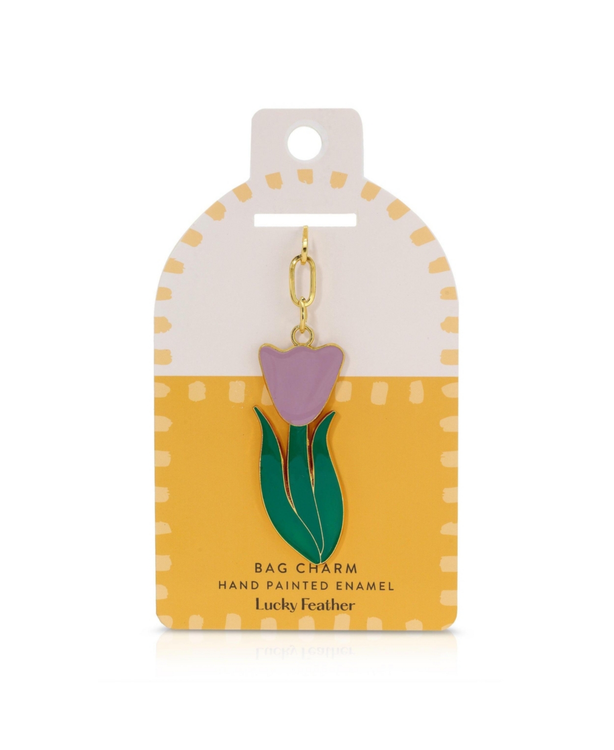 Click here for Lucky Feather Enamel Bag Charm - Tulip prices