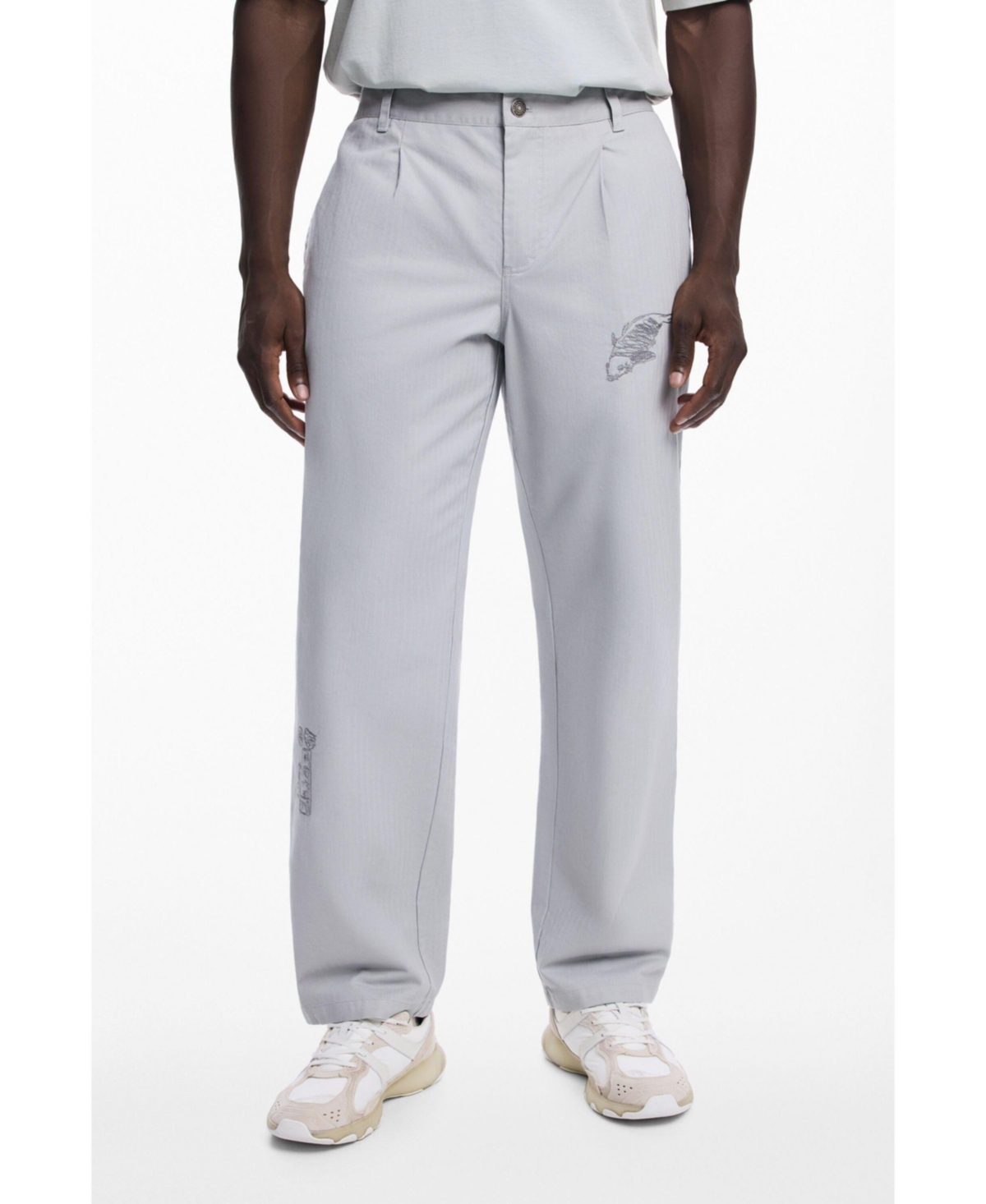 Click here for Desigual Mens Tailored long trousers with embroide... prices