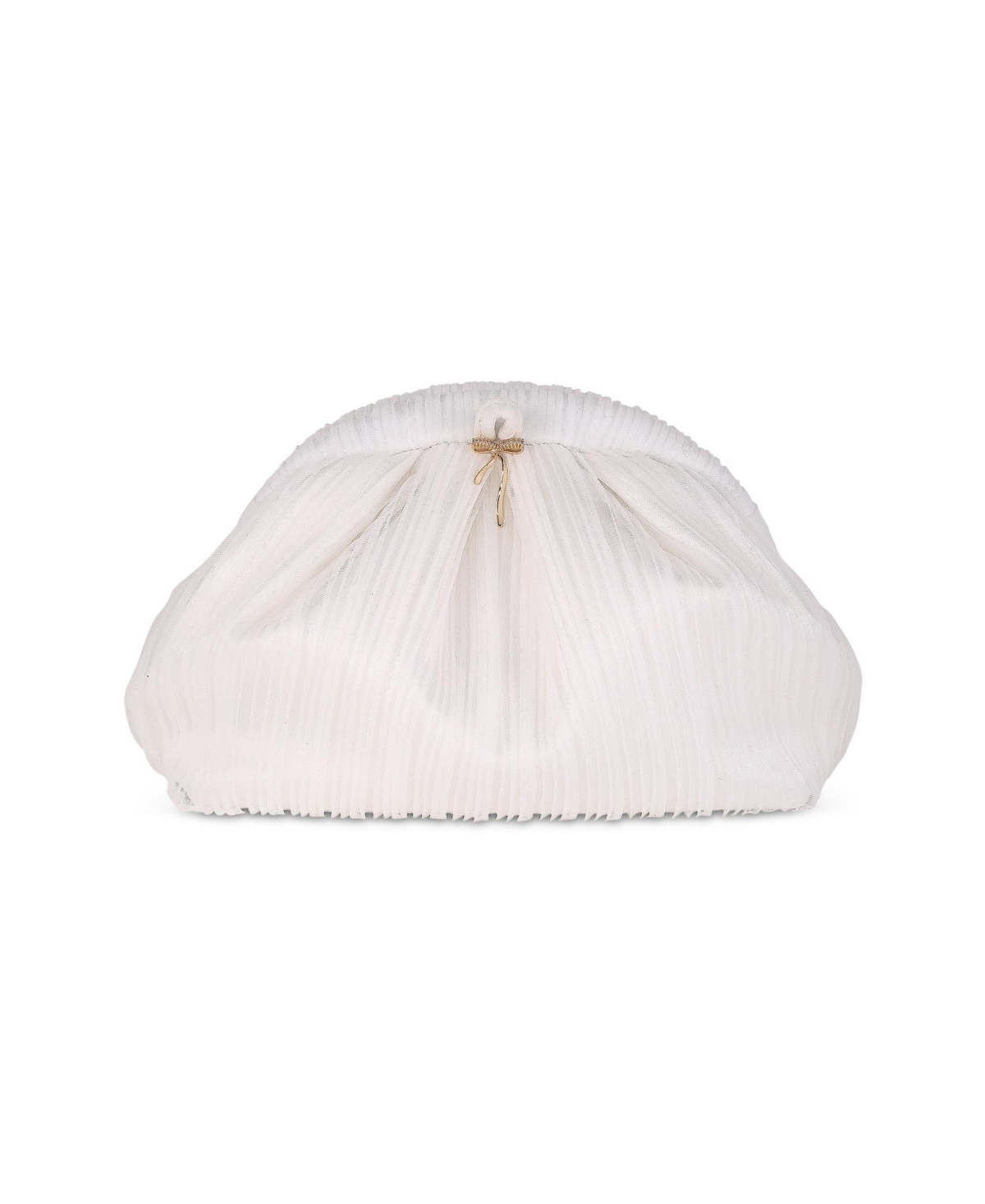 Click here for Womans Vale Mini Pleated Pouch Clutch with Bow Cha... prices