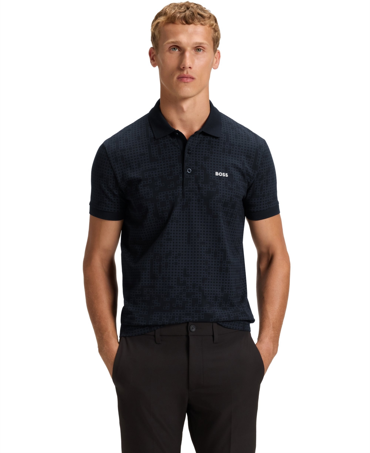 Click here for Boss by Hugo Boss Mens Stretch-Cotton Polo Shirt -... prices